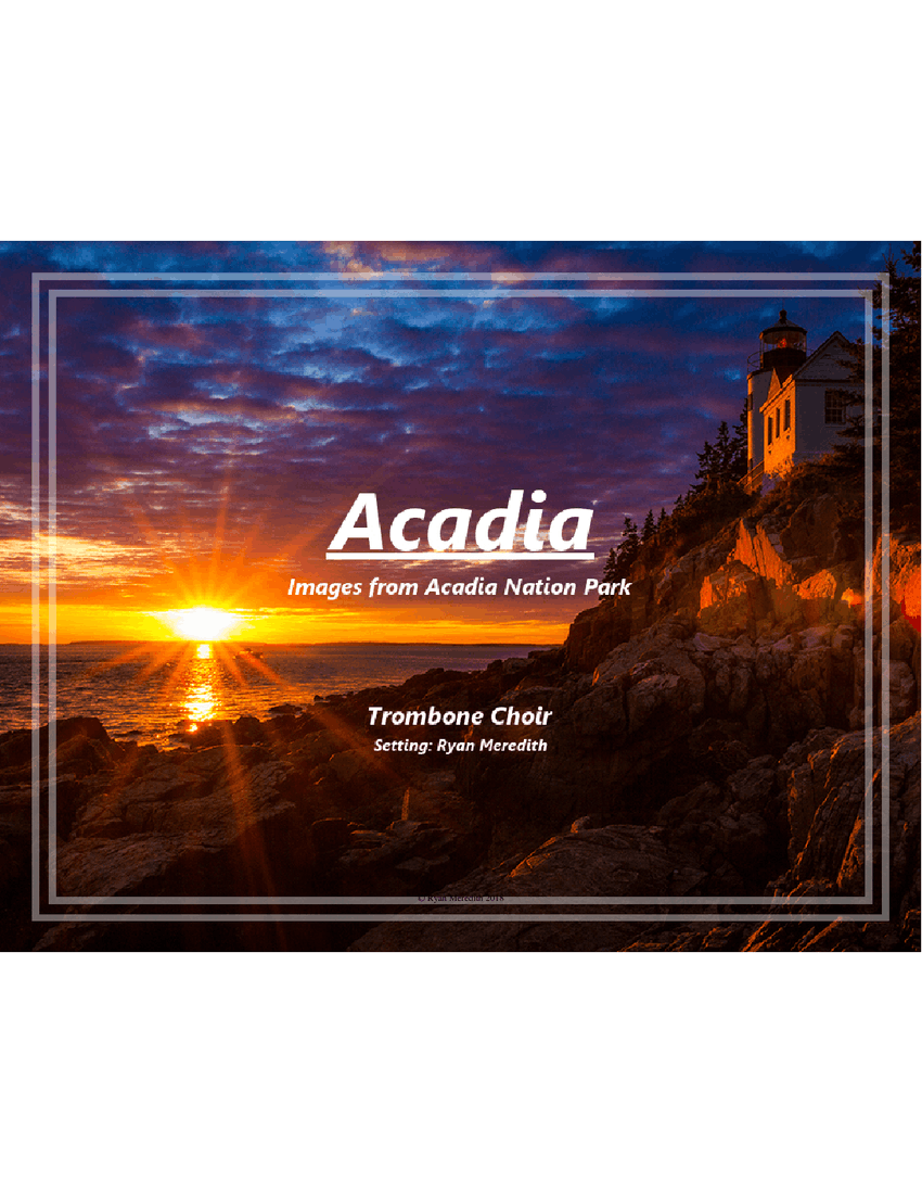 Acadia - Trombone Choir - piano tutorial