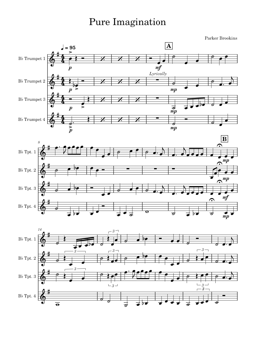 Pure imagination – Gene Wilder Pure imagination – Trumpet Choir Sheet ...