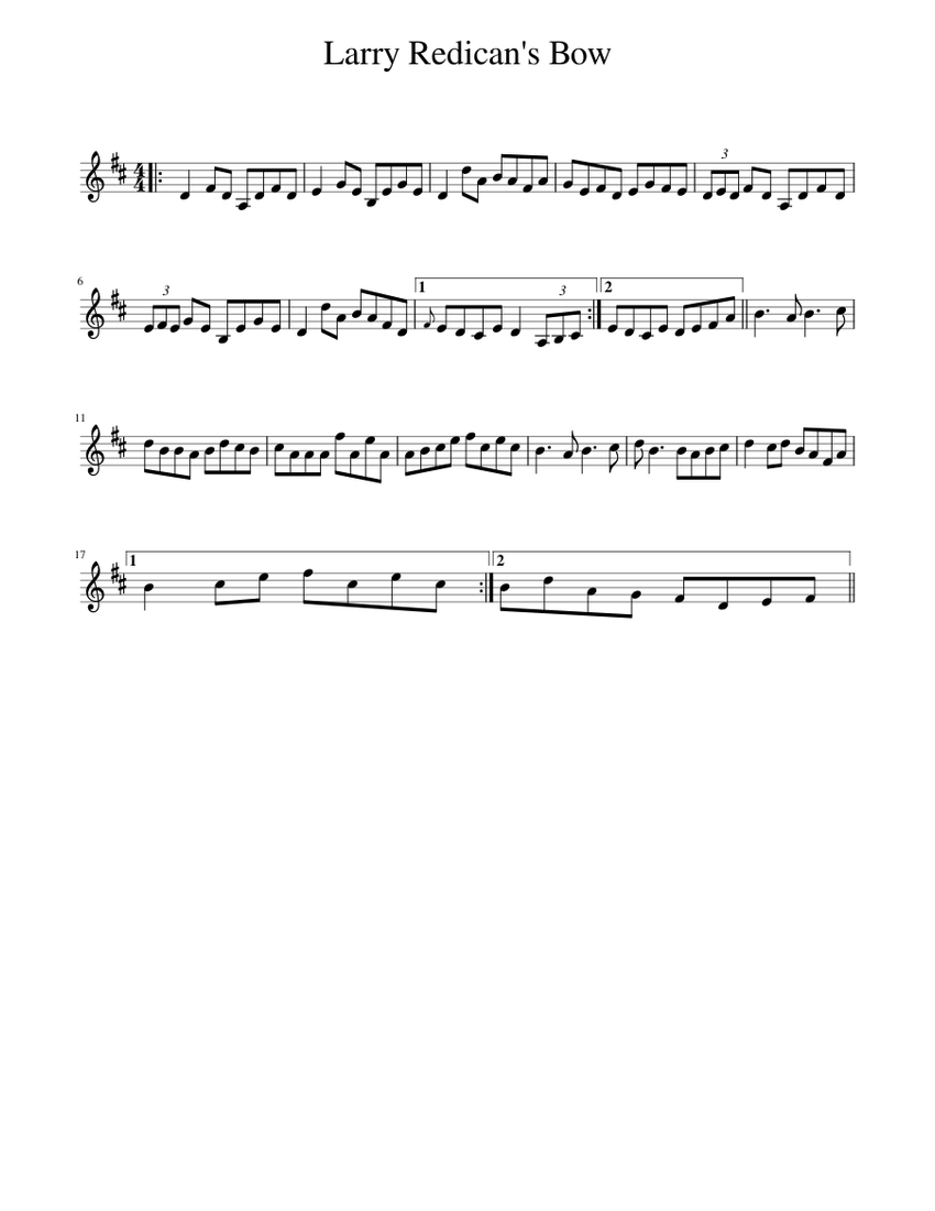 Larry Redican's Bow Sheet music for Piano (Solo) Easy | Musescore.com