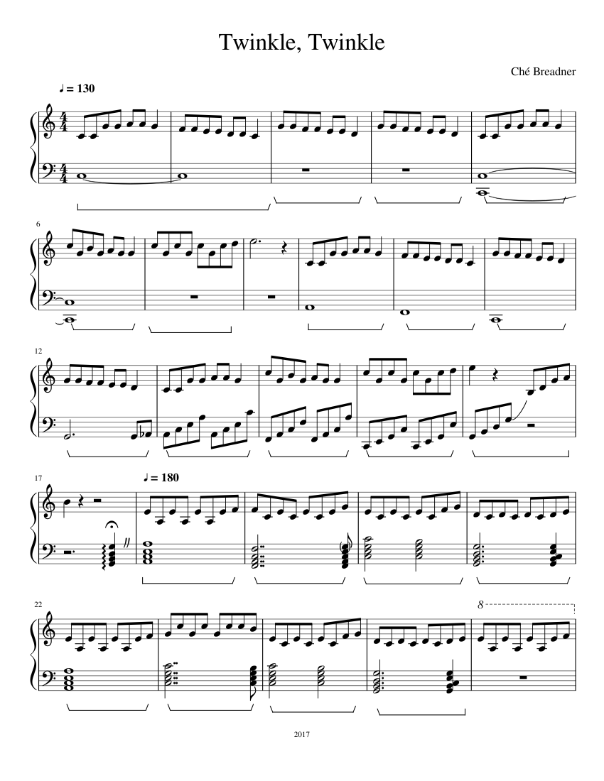 Twinkle, Twinkle Sheet Music for Piano (Solo) | MuseScore.com