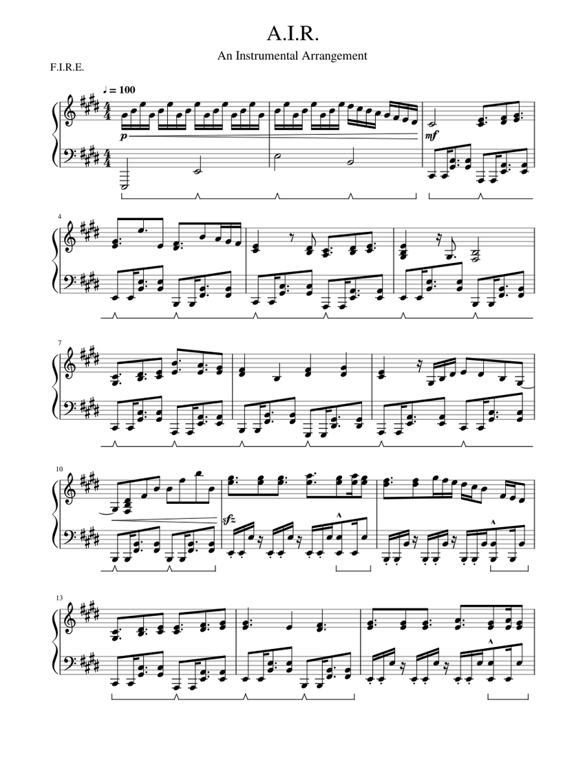 A.I.R. Sheet Music for Piano (Solo) | MuseScore.com