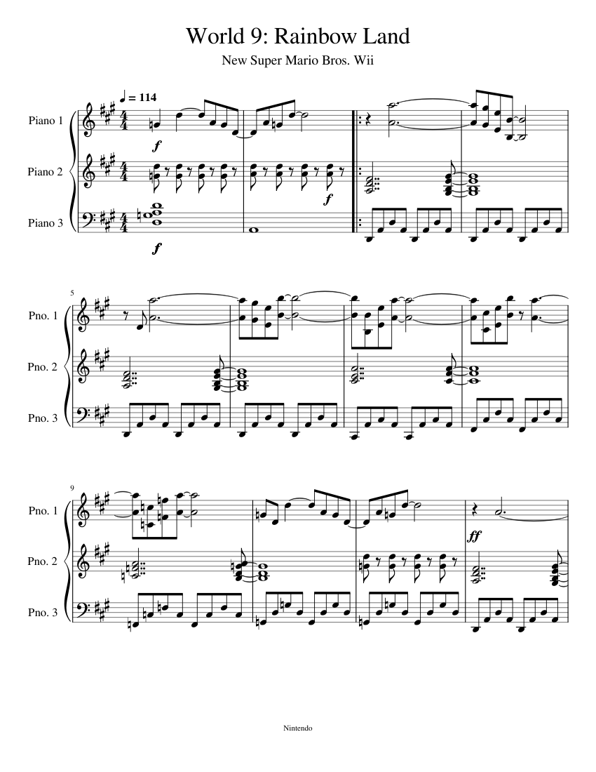 World 9: Rainbow Land Sheet Music for Piano (Mixed Trio) | MuseScore.com