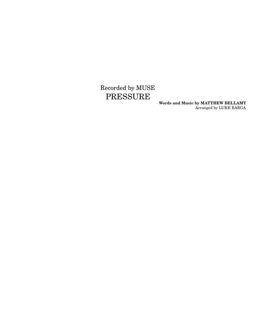 Pressure – Muse (Marching Band) Sheet Music for Trombone, Euphonium ...