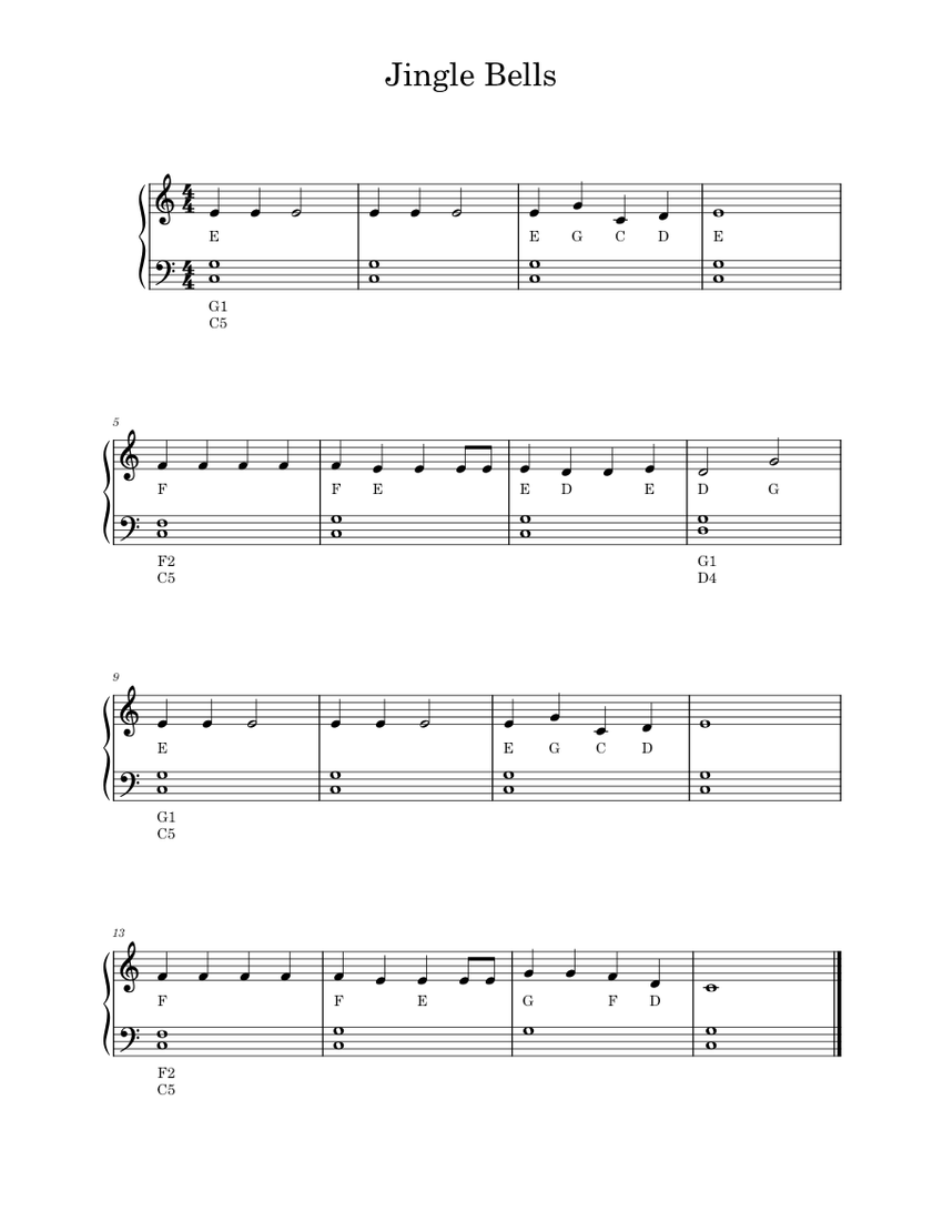 Jingle bells – Misc Traditional Sheet music for Piano (Solo) Easy ...