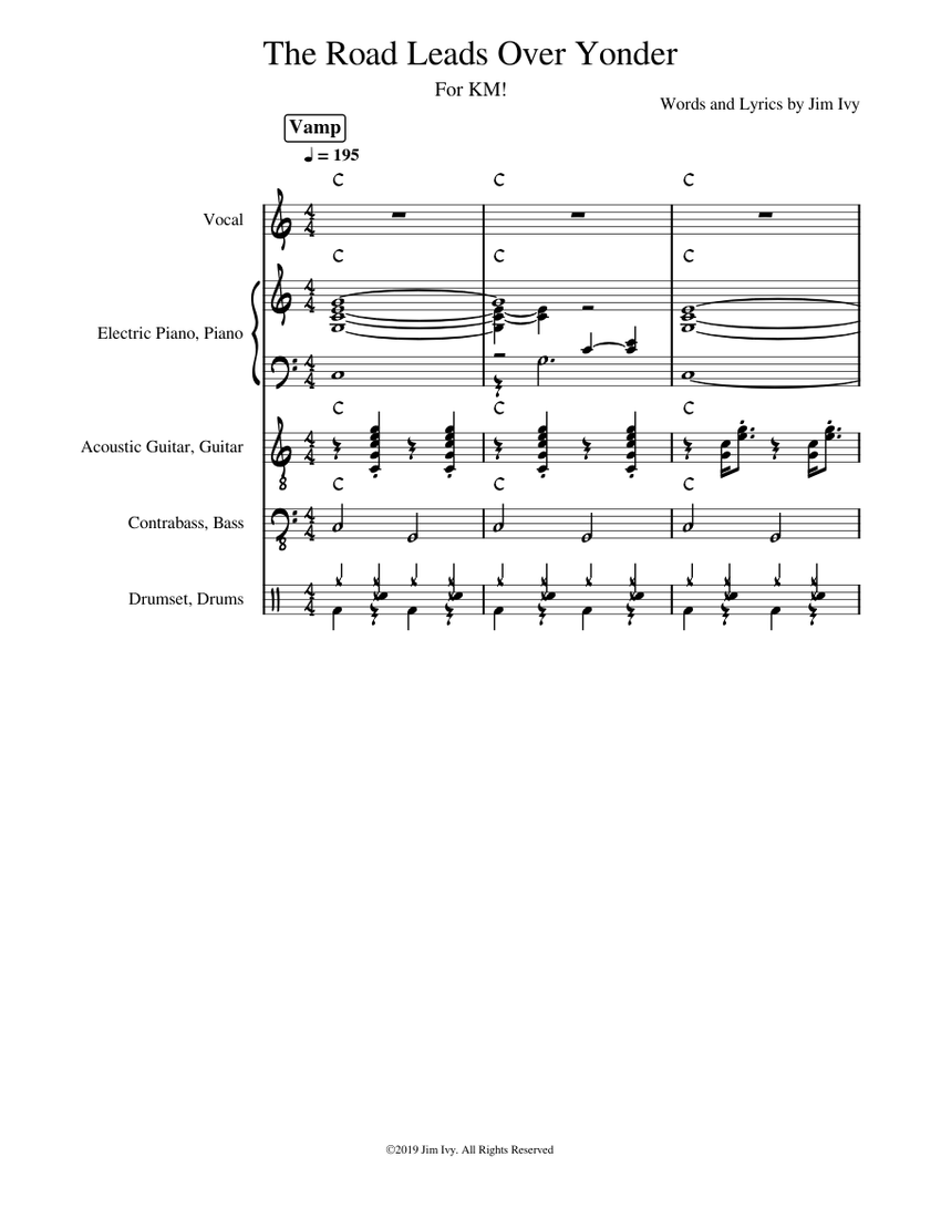 The_Road_Leads_Over_Yonder_arr Sheet music for Piano, Contrabass ...