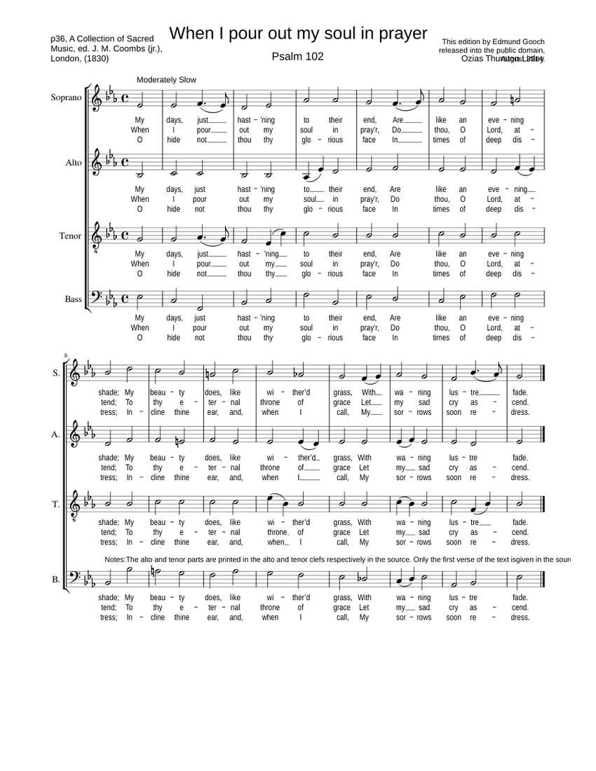 When I pour out my soul in prayer - Ozias Thurston Linley Sheet music ...