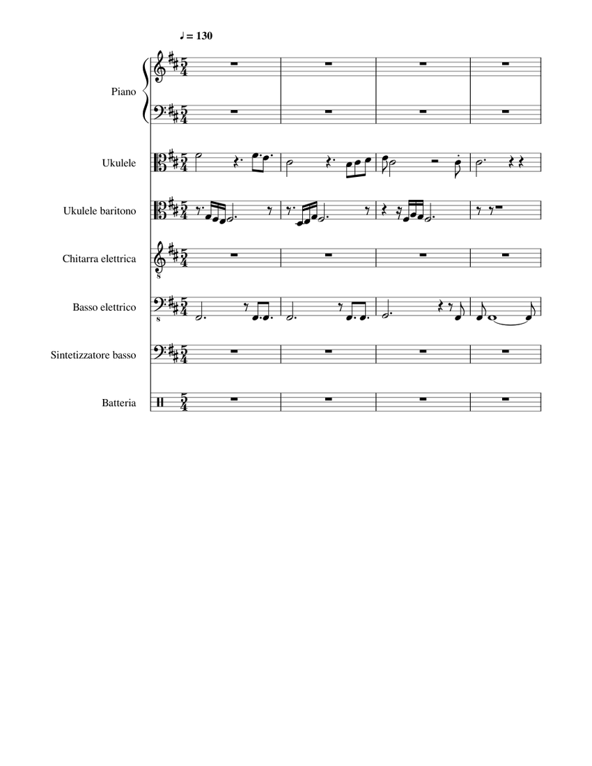 doctor ukulele Sheet music for Piano, Guitar, Bass guitar, Drum group ...