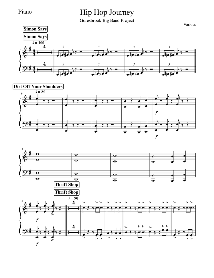 Hip Hop Journey - Piano Sheet music for Piano (Solo) | Musescore.com