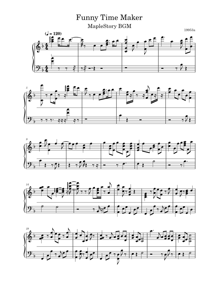 Maplestory - Funny Time Maker Sheet music for Piano (Solo) | Musescore.com