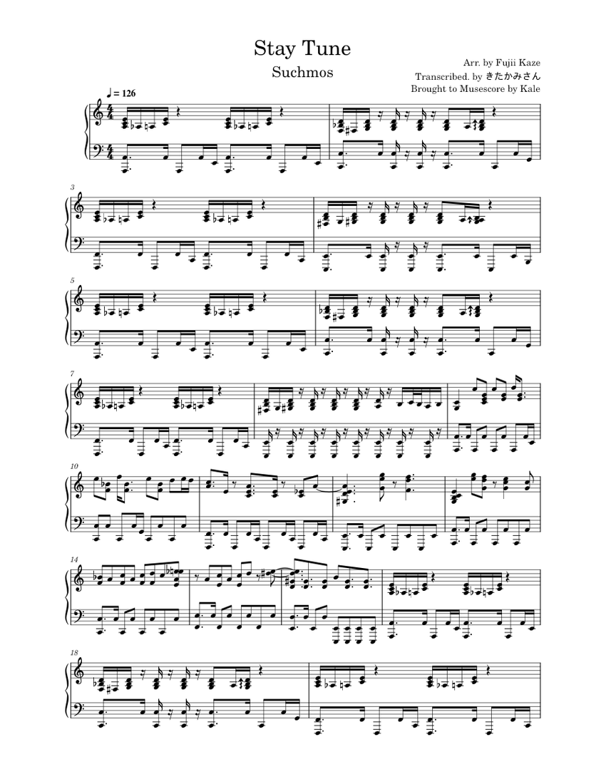 Stay Tune – Suchmos Sheet music for Piano (Solo) | Musescore.com