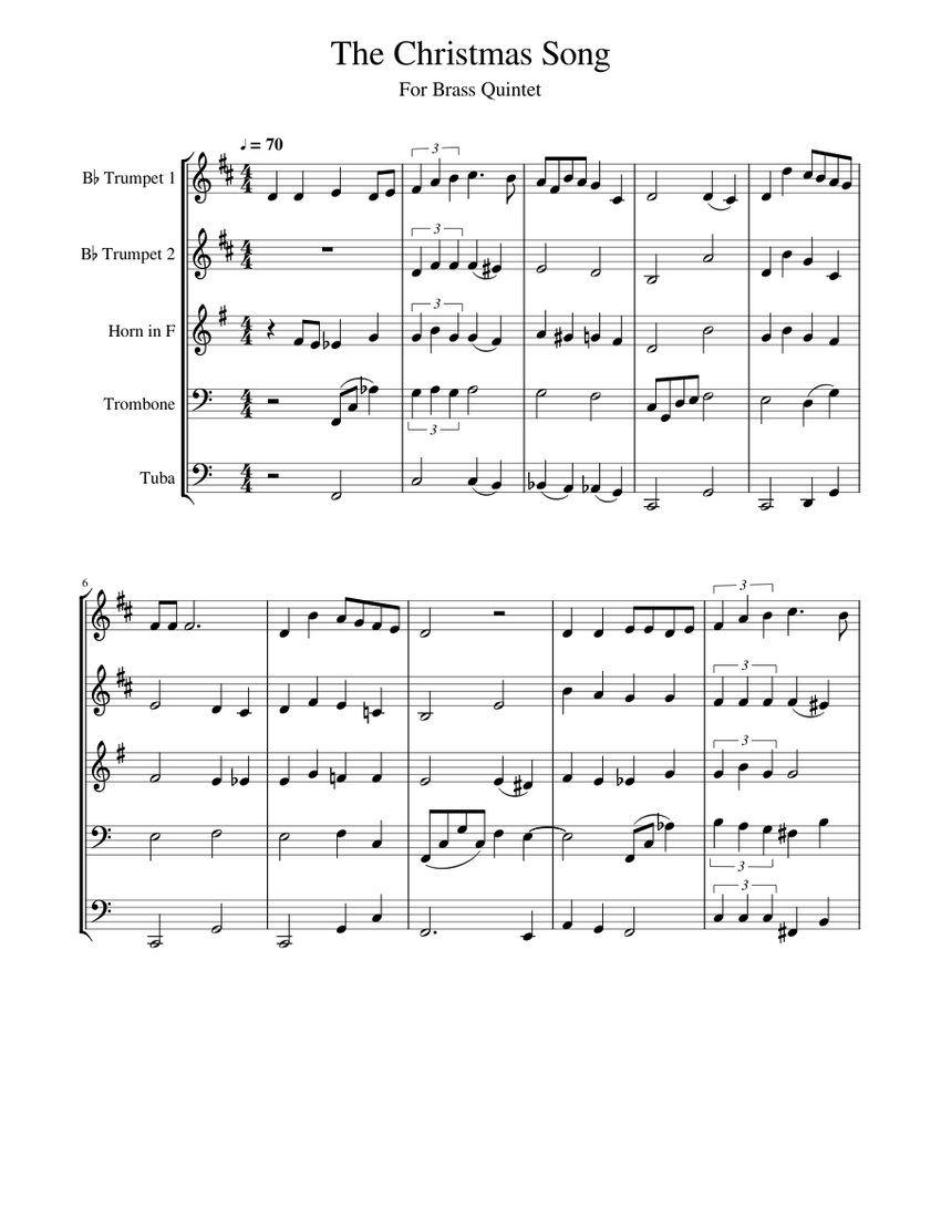 The_Christmas_Song Sheet music for Trombone, Tuba, Trumpet in b-flat ...