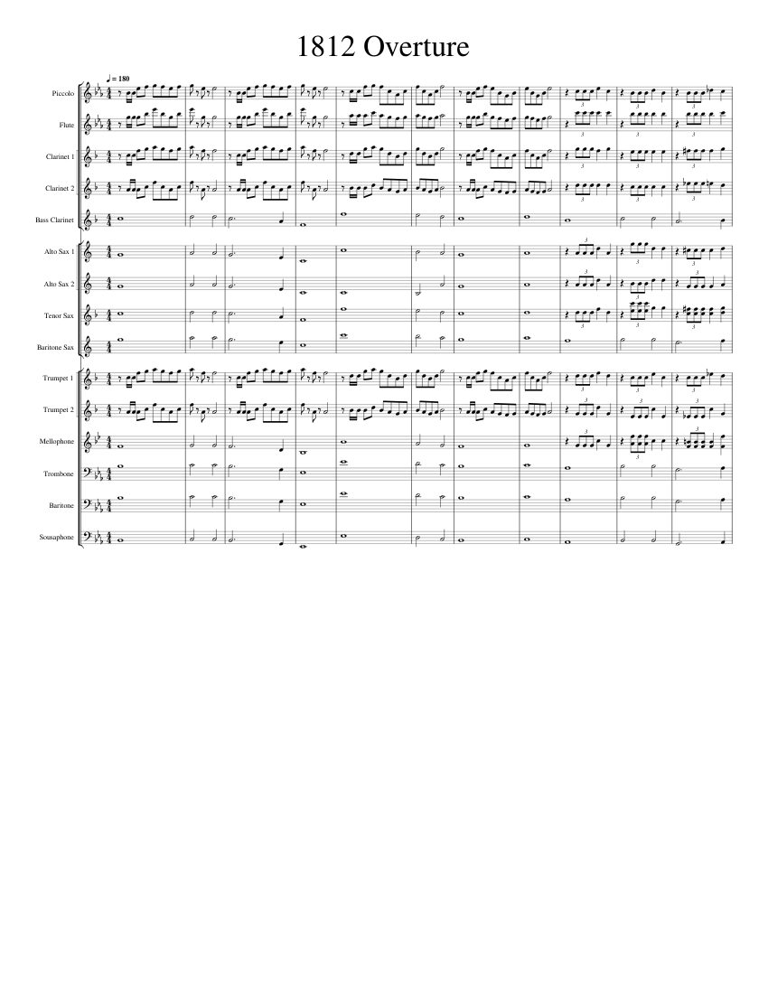 1812 Overture, Op.49 – Pyotr Ilyich Tchaikovsky Sheet music for ...