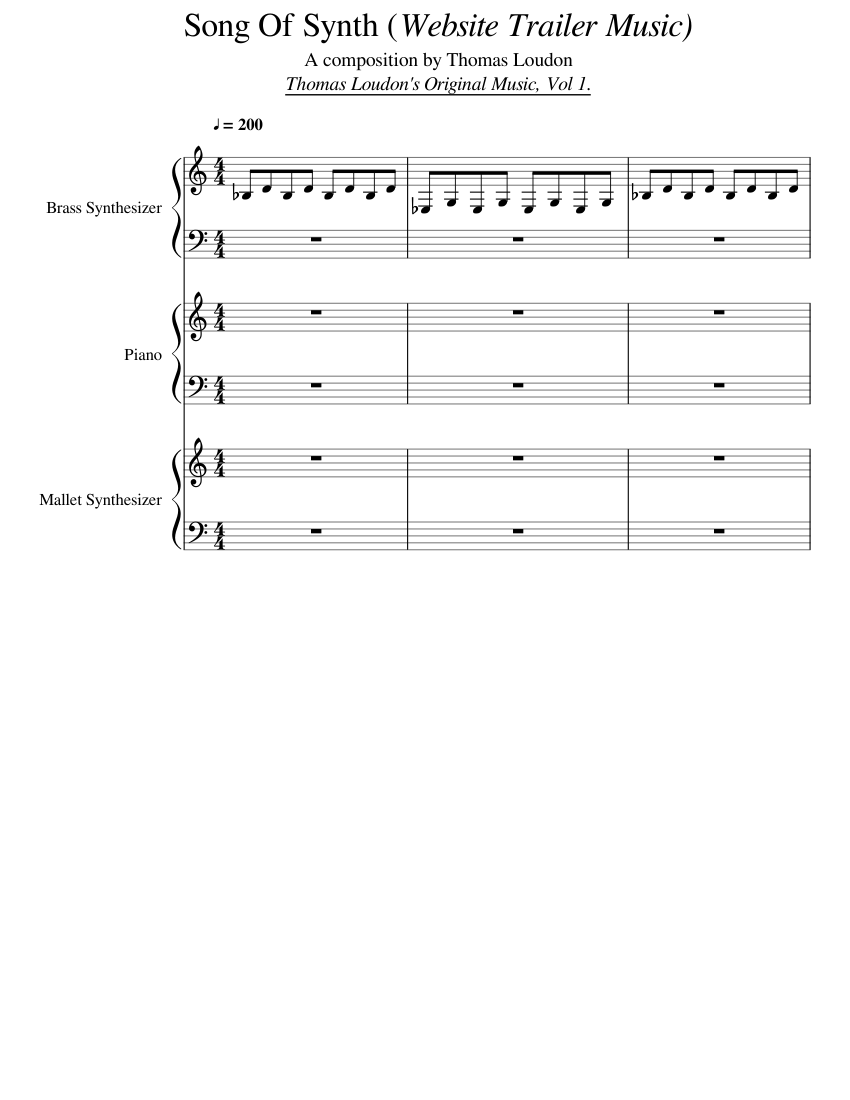 Song Of Synth Sheet music for Piano, Brass group (Mixed Trio ...
