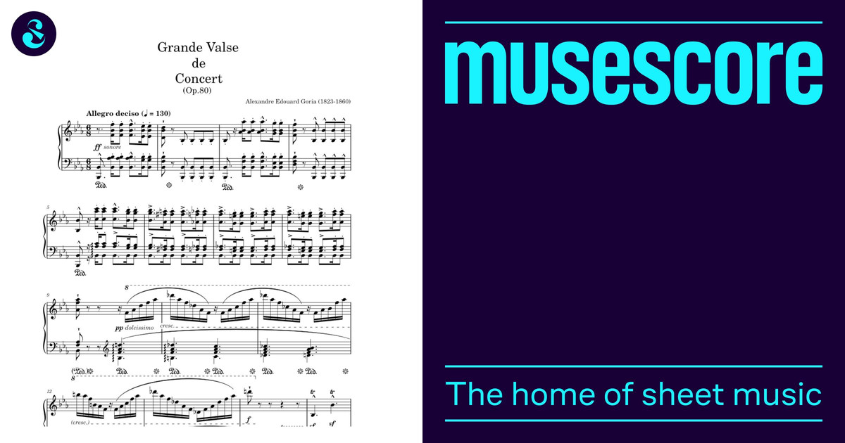 Grande Valse de Concert - Alexandre Edouard Goria Sheet Music for Piano ...