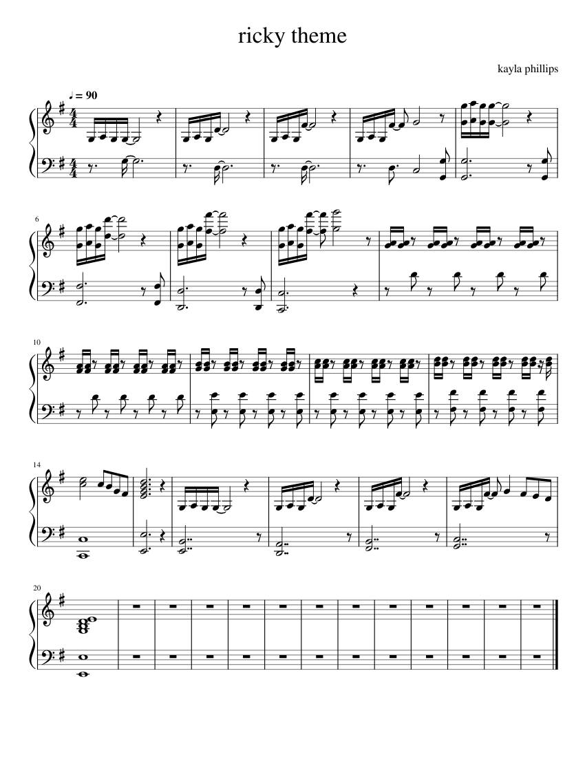 ricky_theme Sheet Music for Piano (Solo) Easy | MuseScore.com