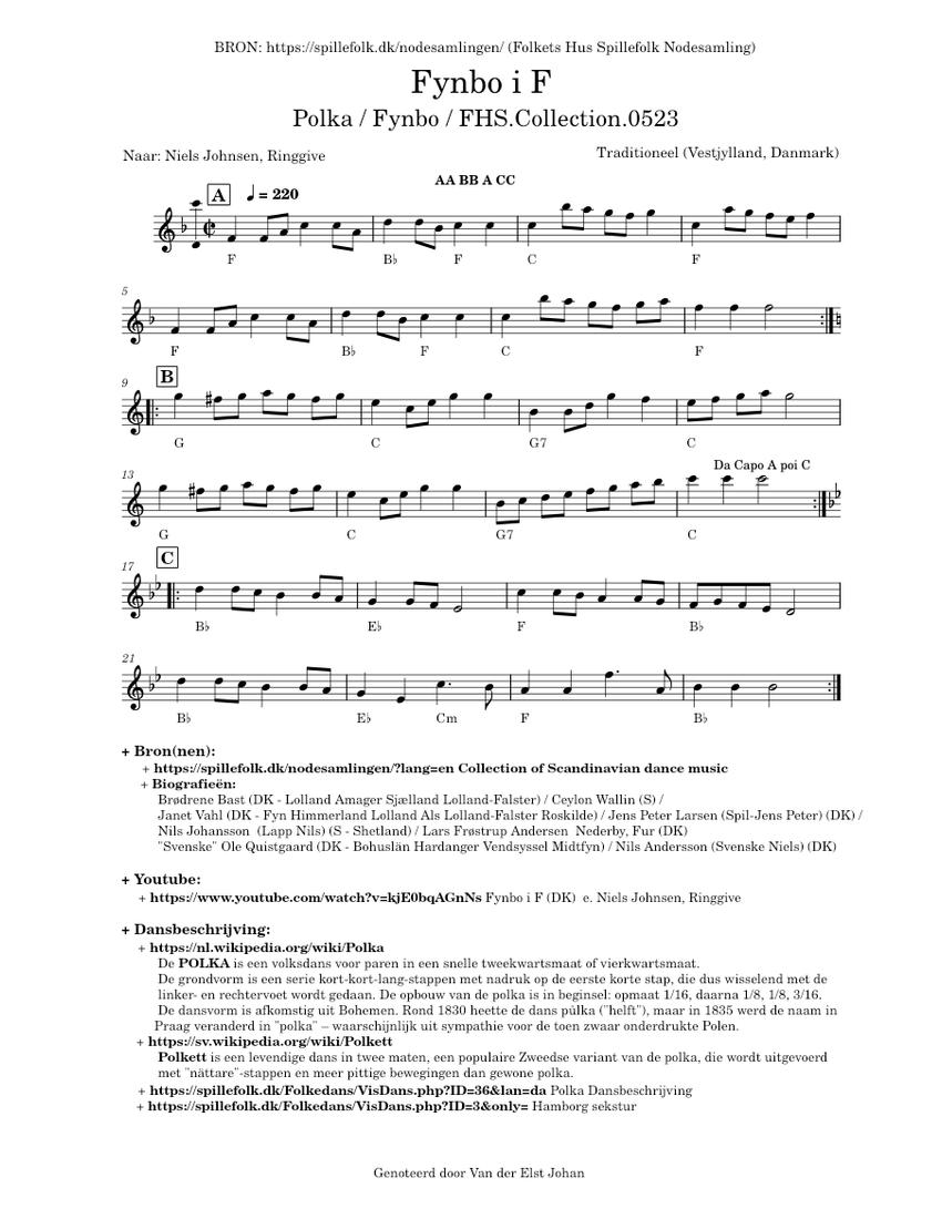 Fynbo i F (FHS.Collection.0523) Sheet music for Violin (Solo ...