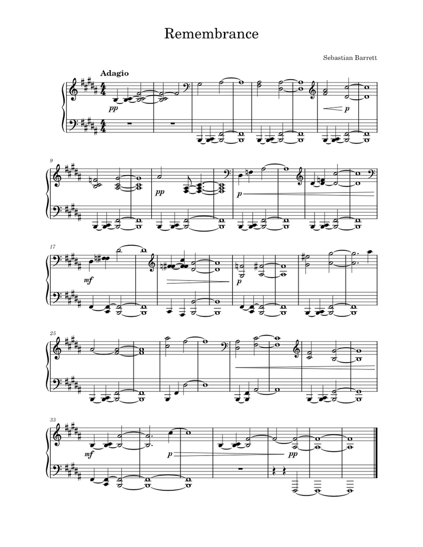 Remembrance Sheet music for Piano (Solo) | Musescore.com