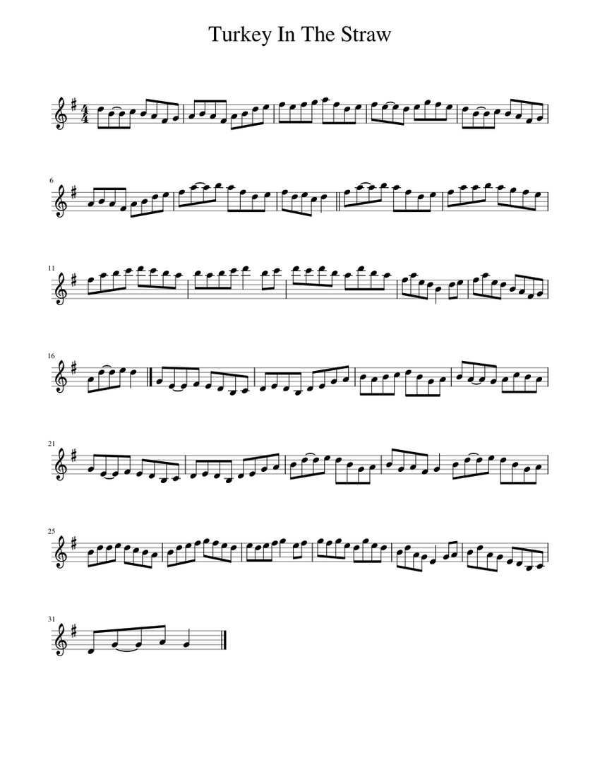 Turkey In The Straw Sheet Music for Piano (Solo) easy | MuseScore.com