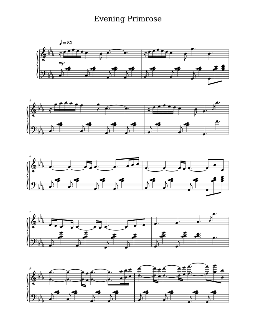 Evening primrose Evening Primrose Sheet Music for Piano (Solo ...