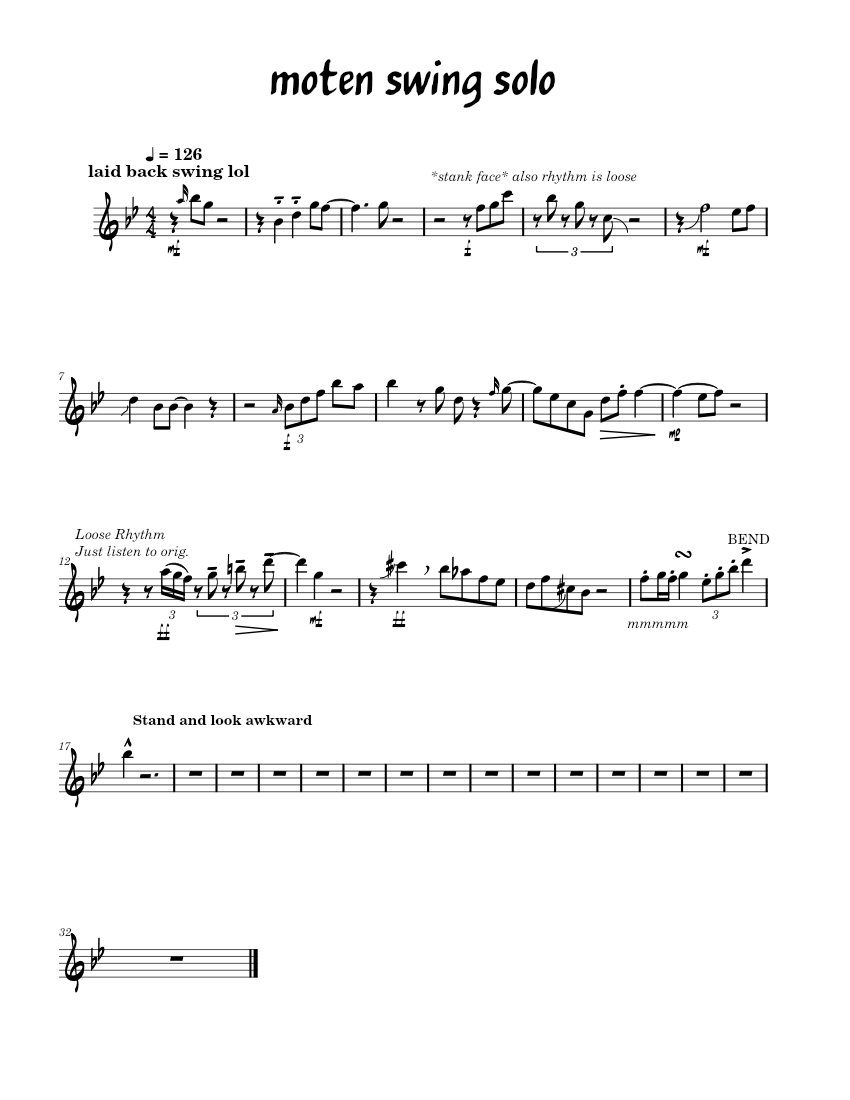 Moten Swing (2003 Remaster) – Count Basie Moten Swing Solo Sheet Music for Saxophone tenor (Solo ...