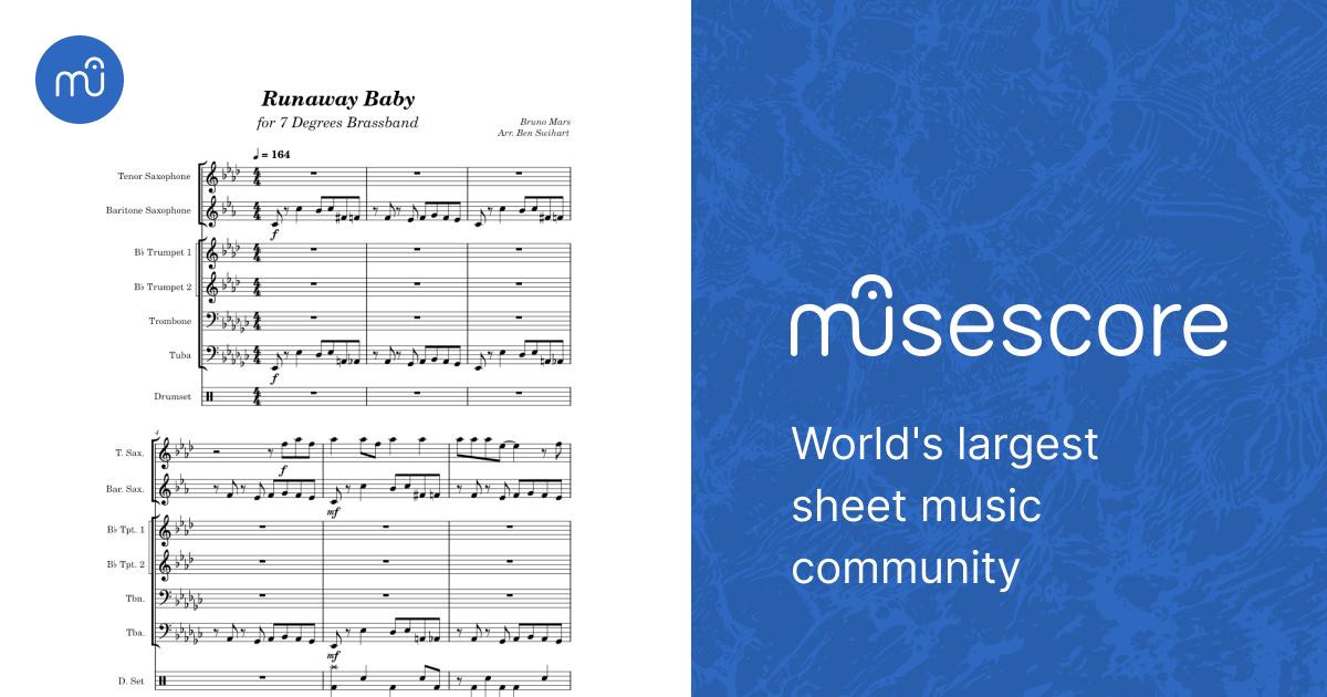 Runaway Baby Sheet Music with Chords for Trombone, Tuba, Saxophone ...