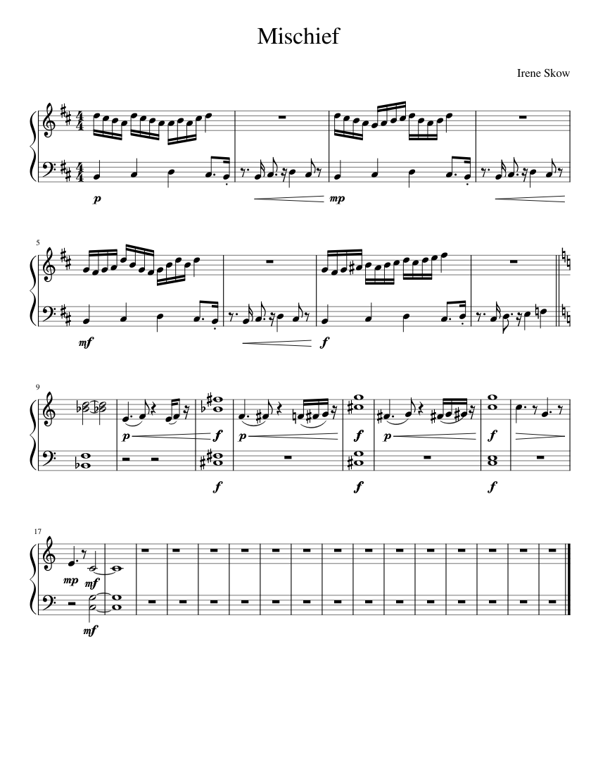 Mischief Sheet music for Piano (Solo) | Musescore.com