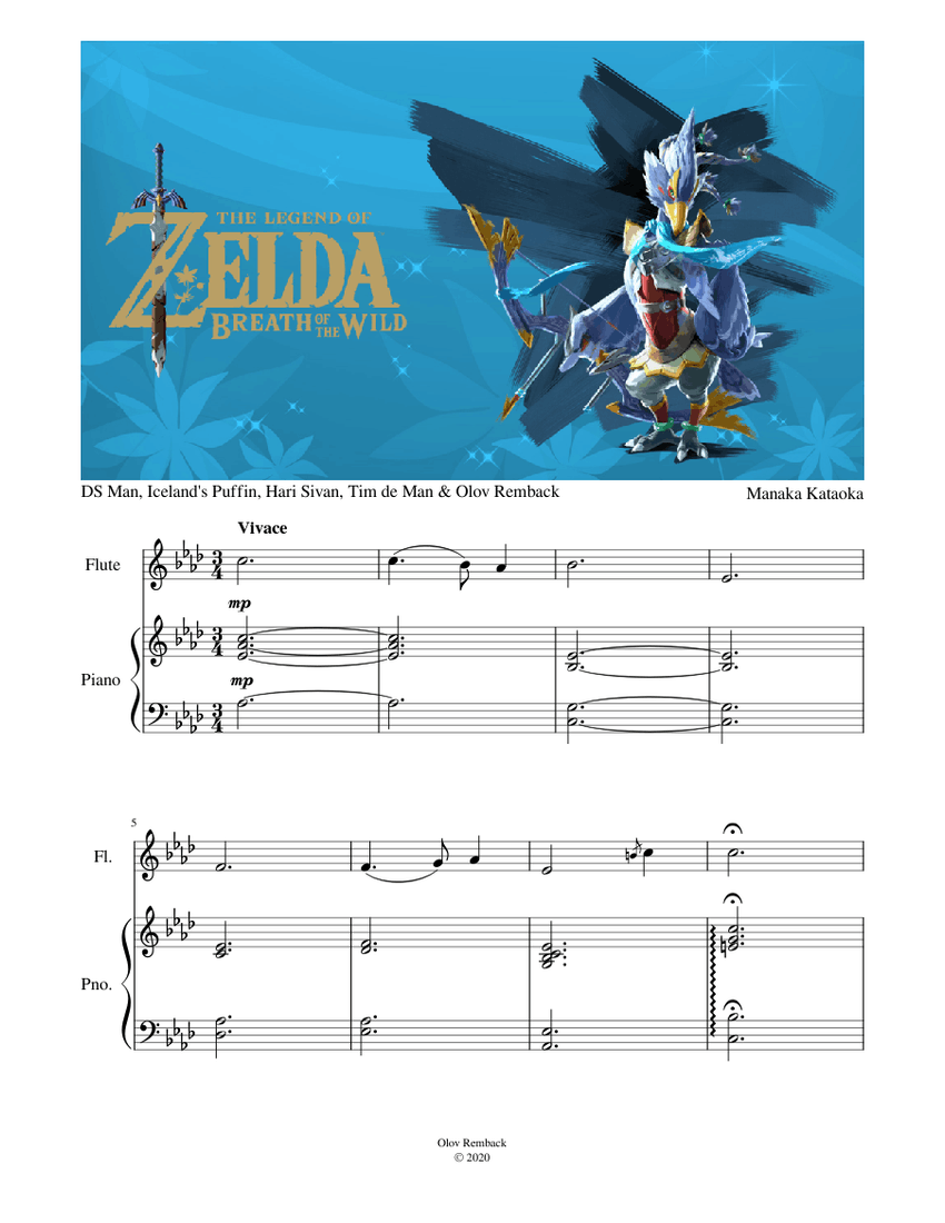Revali's Theme Sheet Music for Piano, Flute (Mixed Duet) | MuseScore.com