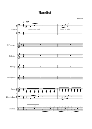 Play Official version of Houdini Sheet Music by Eminem for Piano ...