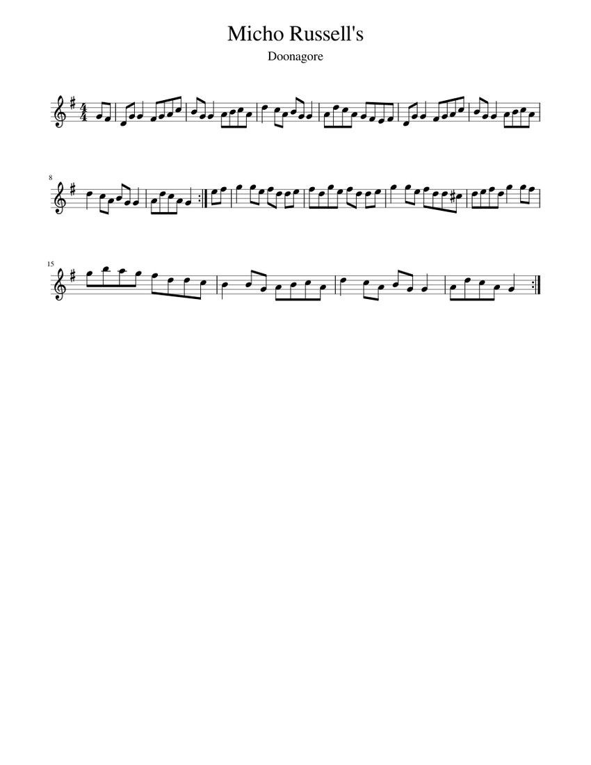 Micho Russell's Sheet music for Piano (Solo) | Musescore.com