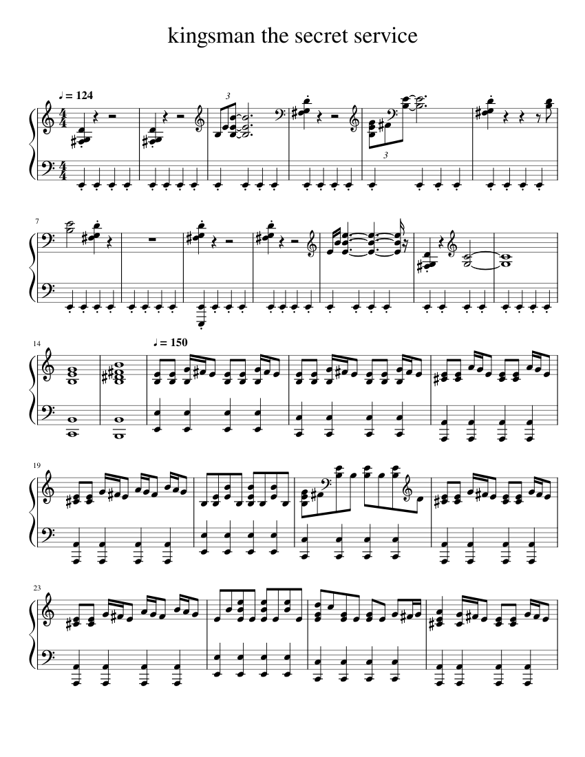 Kingsman The Secret Service Sheet Music for Piano (Solo) | MuseScore.com