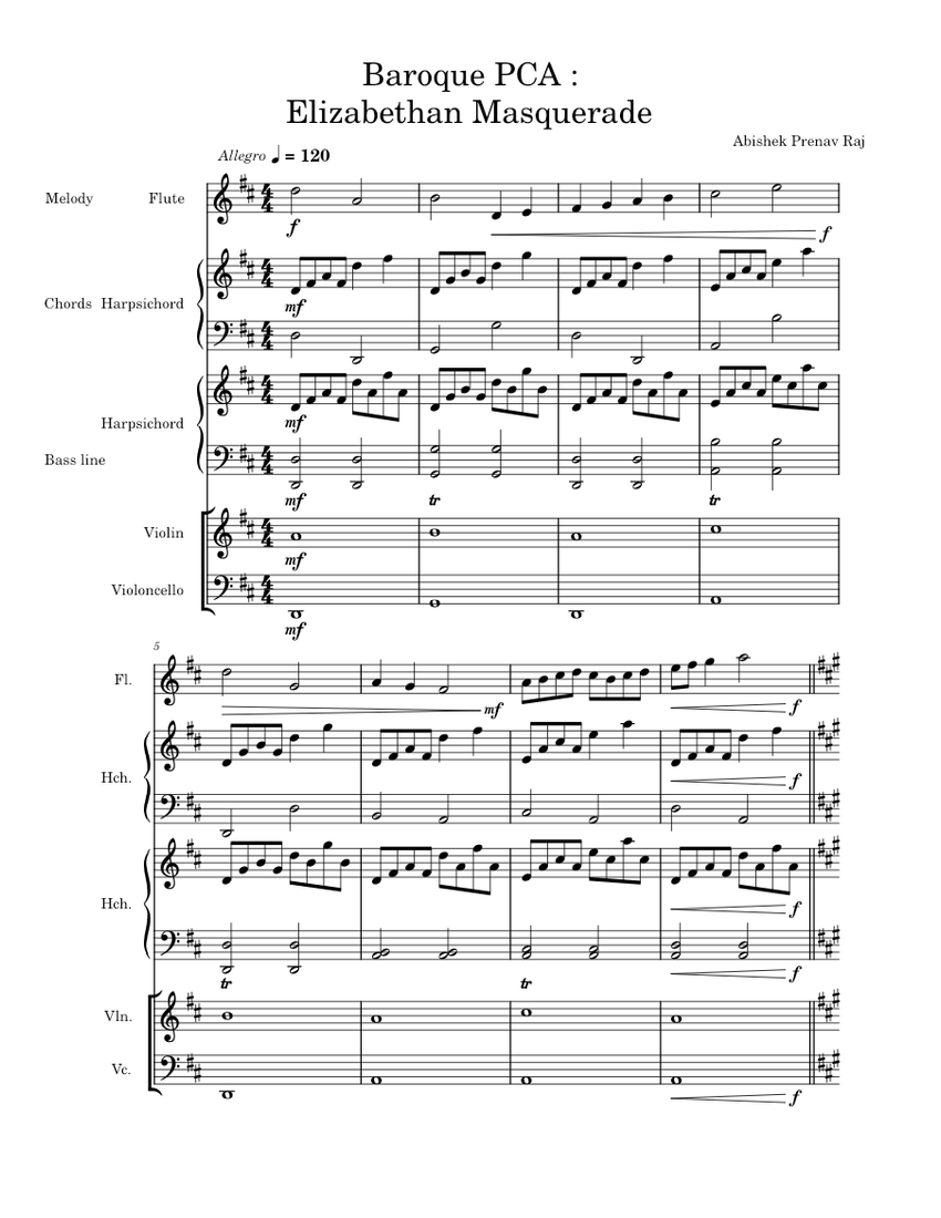 Elizabethan Masquerade Baroque PCA V2 Sheet music for Harpsichord ...