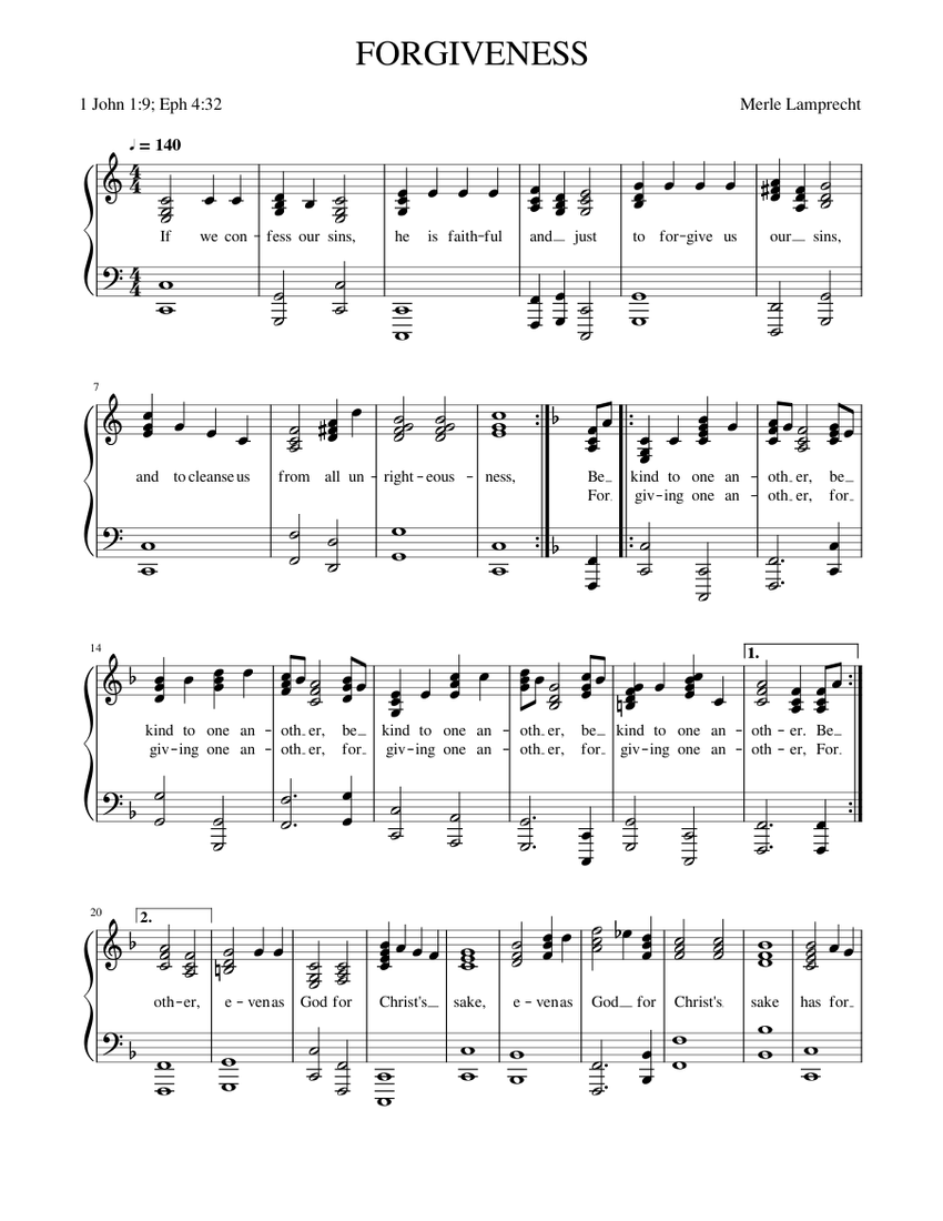 FORGIVENESS - piano tutorial