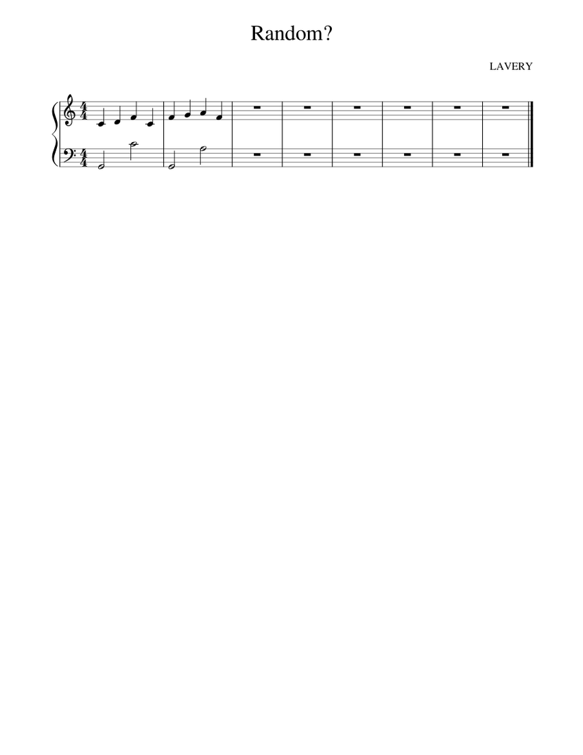 Random? Sheet music for Piano (Solo) | Musescore.com