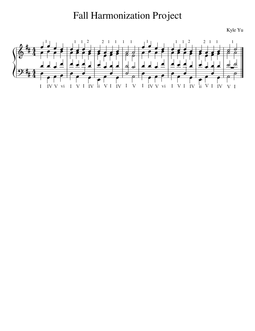 Fall Harmonization Project Sheet music for Piano (SATB) Easy ...