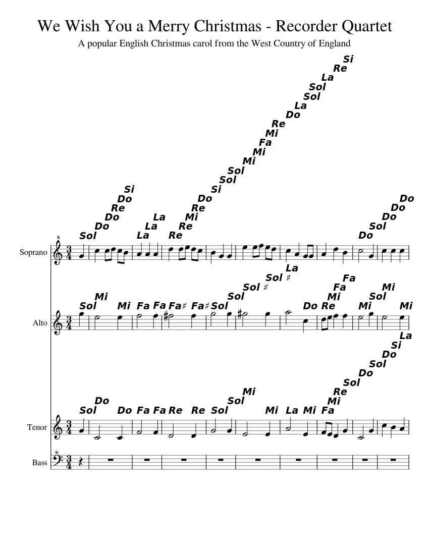 We_Wish_You_a_Merry_Christmas_-_Recorder_Quartet Sheet music for ...