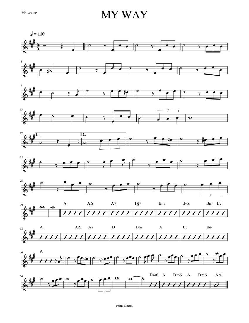 My way – Frank Sinatra (Alto sax and Piano) Sheet Music for Piano (Solo ...