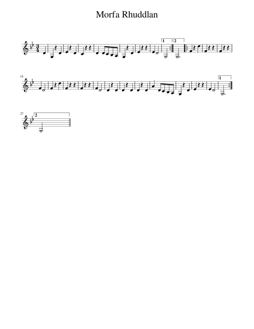 Morfa Rhuddlan Sheet music for Piano (Solo) Easy | Musescore.com