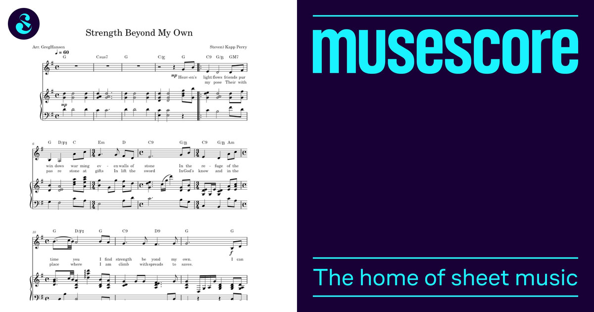 Strength Beyond My Own Sheet Music with Chords for Piano, Synthesizer ...