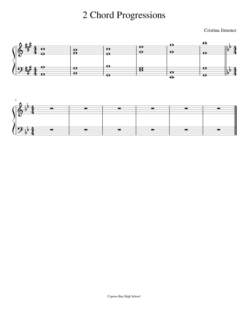 Chord Progressions Sheet music for Piano (Solo) Easy | Musescore.com
