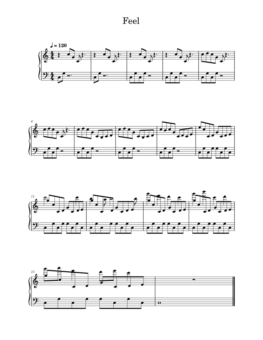 Feel Sheet music for Piano (Solo) Easy | Musescore.com