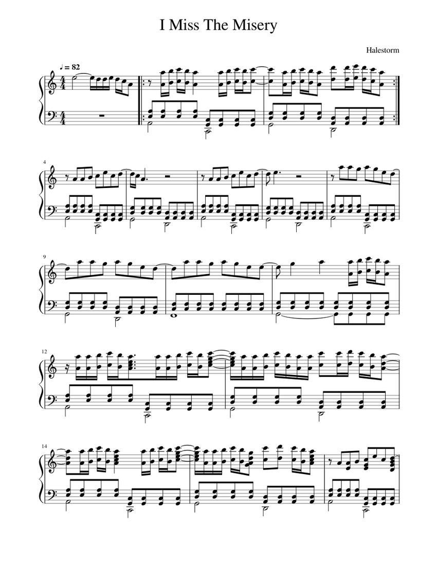 I_Miss_The_Misery Sheet music for Piano (Solo) | Musescore.com