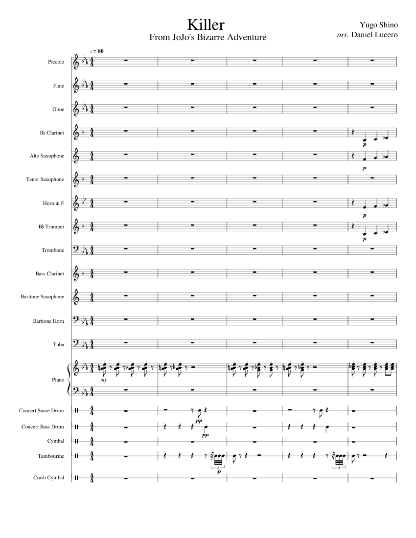 Killer Sheet music for Piano, Trombone, Tuba, Tambourine & more ...