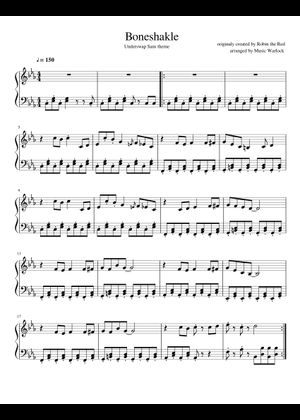 sans. (from Undertale, for piano) Sheet Music for Piano (Solo) Easy ...