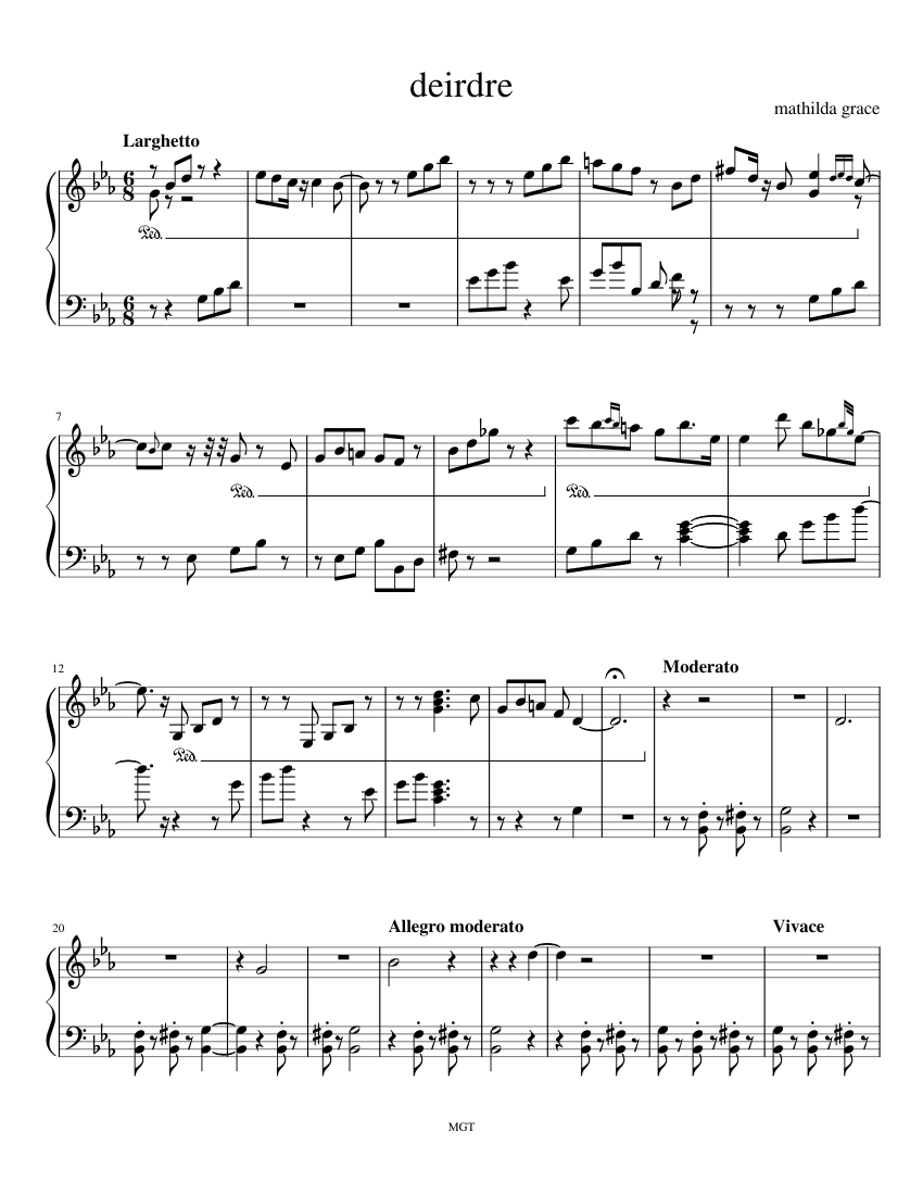 deirdre Sheet Music for Piano (Solo) Easy | MuseScore.com
