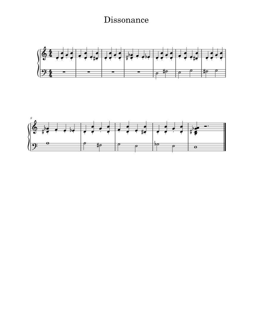 dissonance Sheet music for Piano (Solo) | Musescore.com