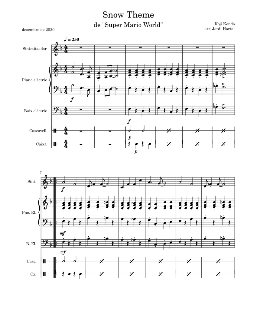 Snow Theme (Super Mario World) - Koji Kondo (arr. Jordi Hortal) Sheet ...
