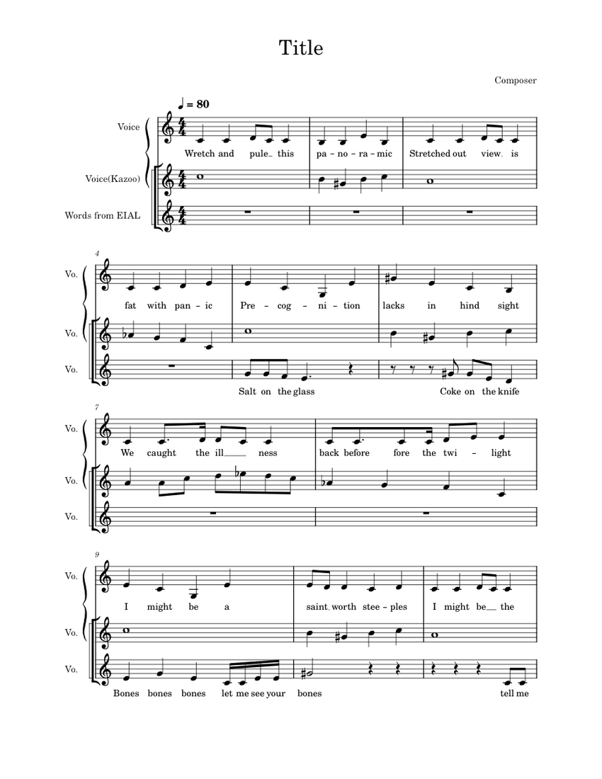 Compound Fracture Medley Sheet music for Piano, Vocals (A Capella ...