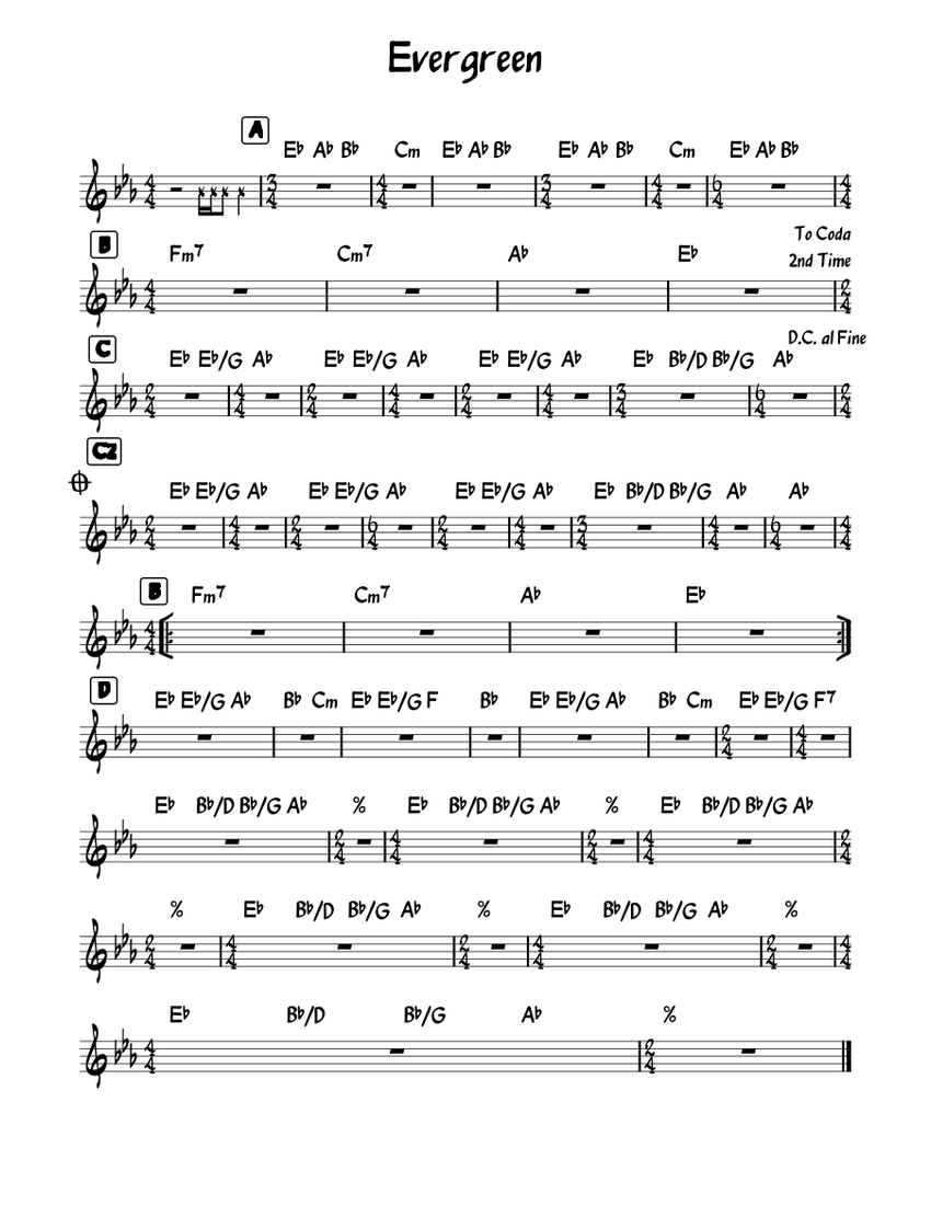 Evergreen Sheet music for Piano (Solo) Easy | Musescore.com