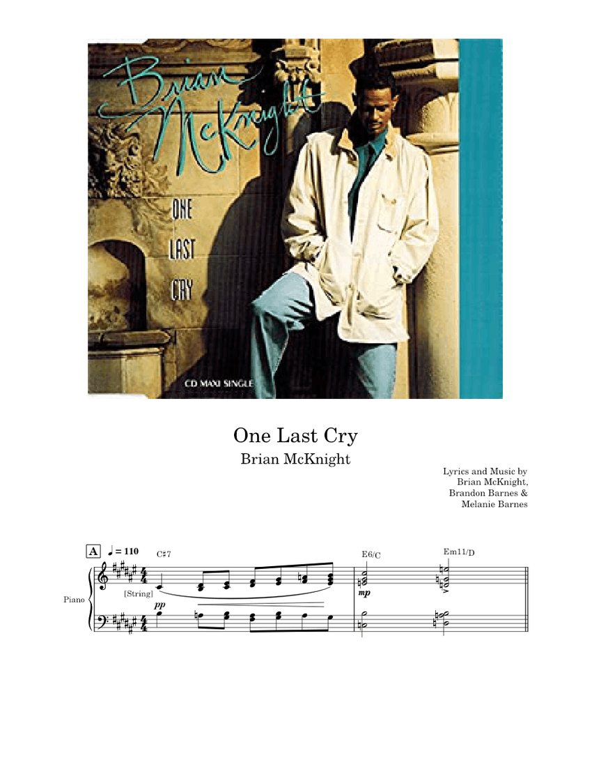 One Last Cry - Brian McKnight Sheet music for Piano, Vocals (Piano ...