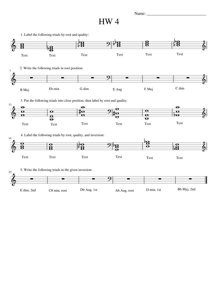 HW 4 Sheet music for Piano (Solo) Easy | Musescore.com